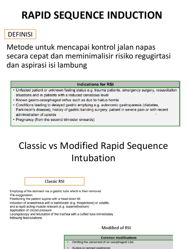 Rapid Sequence Induction | PDF