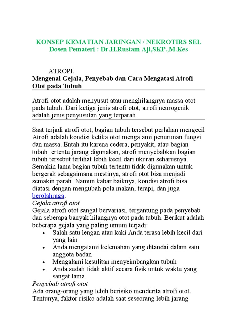 Atrofi Otot: Gejala, Penyebab, dan Penanganan | PDF | Pengembangan Diri ...
