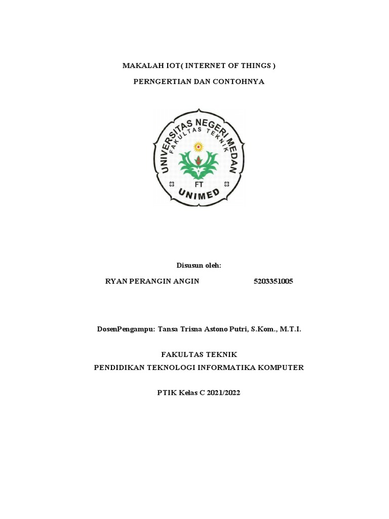 Makalah Pengertian dan Contoh IoT | PDF | Komputer | Teknologi & Rekayasa