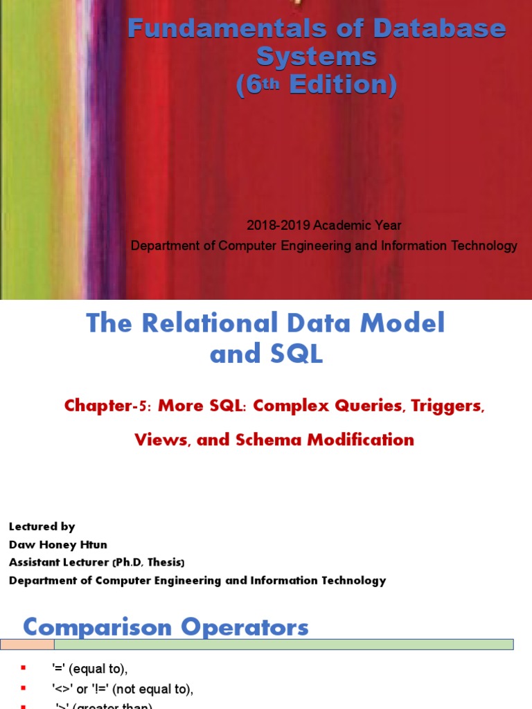 SQL Complex Queries, Triggers, Views & Schema Modification | PDF | Table (Database ...