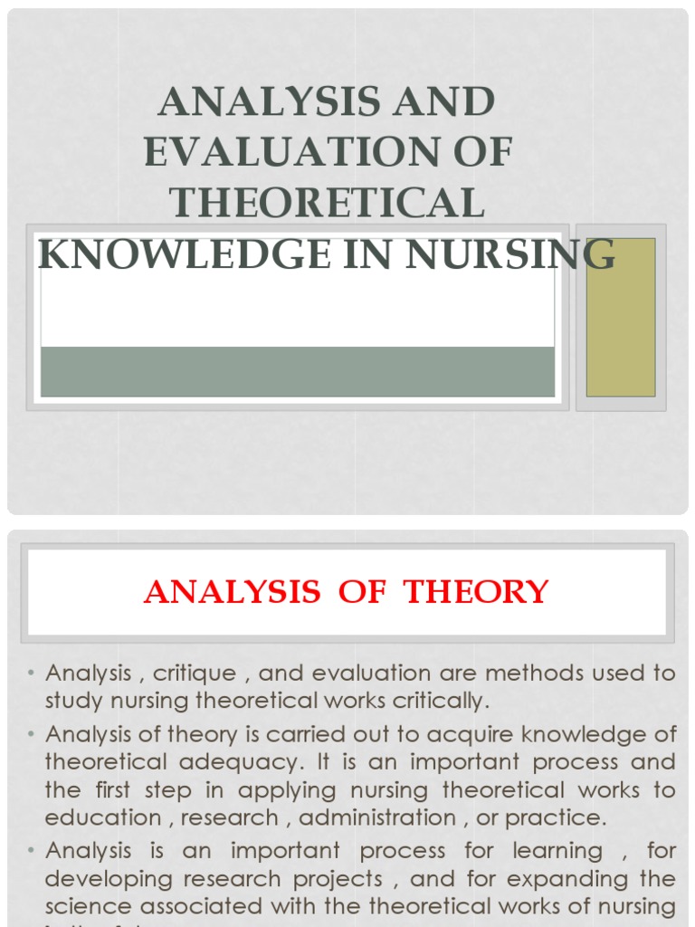 Analysis - and - Evaluation - of - Theoretical - Knowledge - in ...