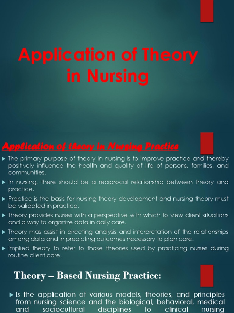 Application - of - Theory - in - Nursing | Download Free PDF | Nursing ...