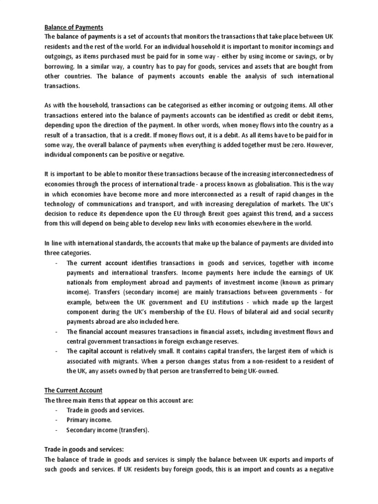 Balance of Payments Textbook Notes | PDF | Balance Of Payments ...