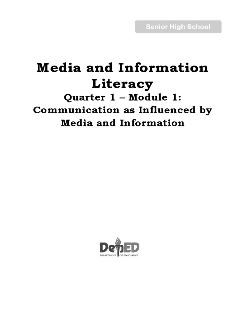 Media and Information Literacy Module Week 1 | PDF | Communication ...