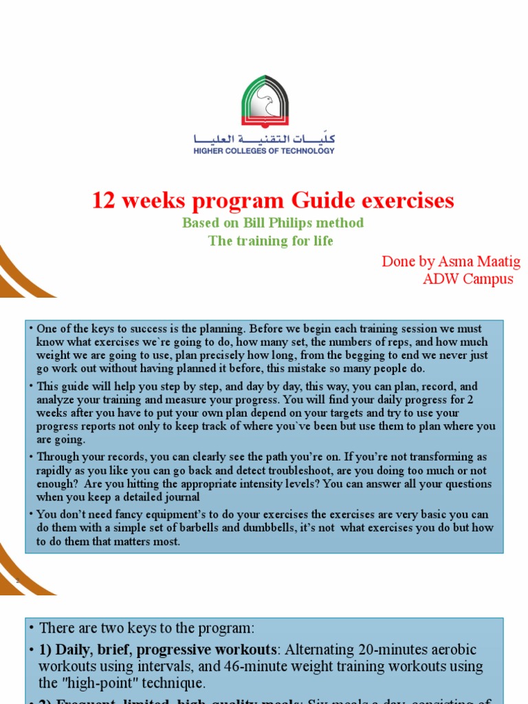 12 Weeks Trainingprogram | PDF | Weight Training | Aerobic Exercise