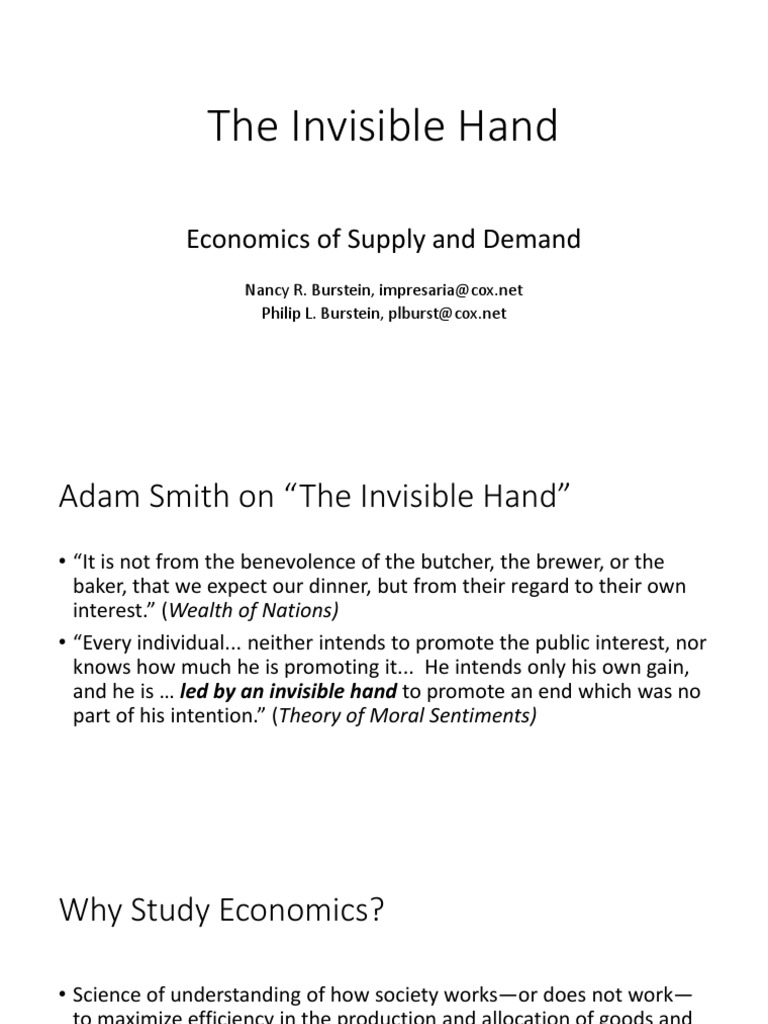 The Invisible Hand: Economics of Supply and Demand | PDF | Demand ...