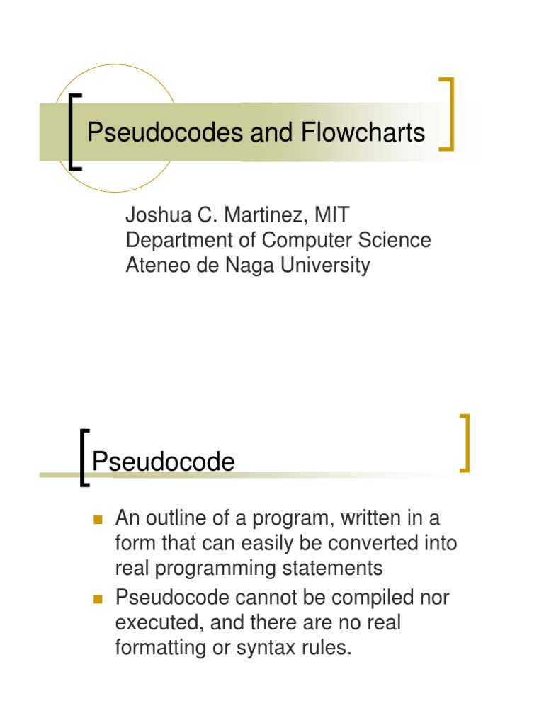 BC101 Lecture 2 - Pseudocodes and Flowcharts | PDF | Teaching Methods & Materials | Computers