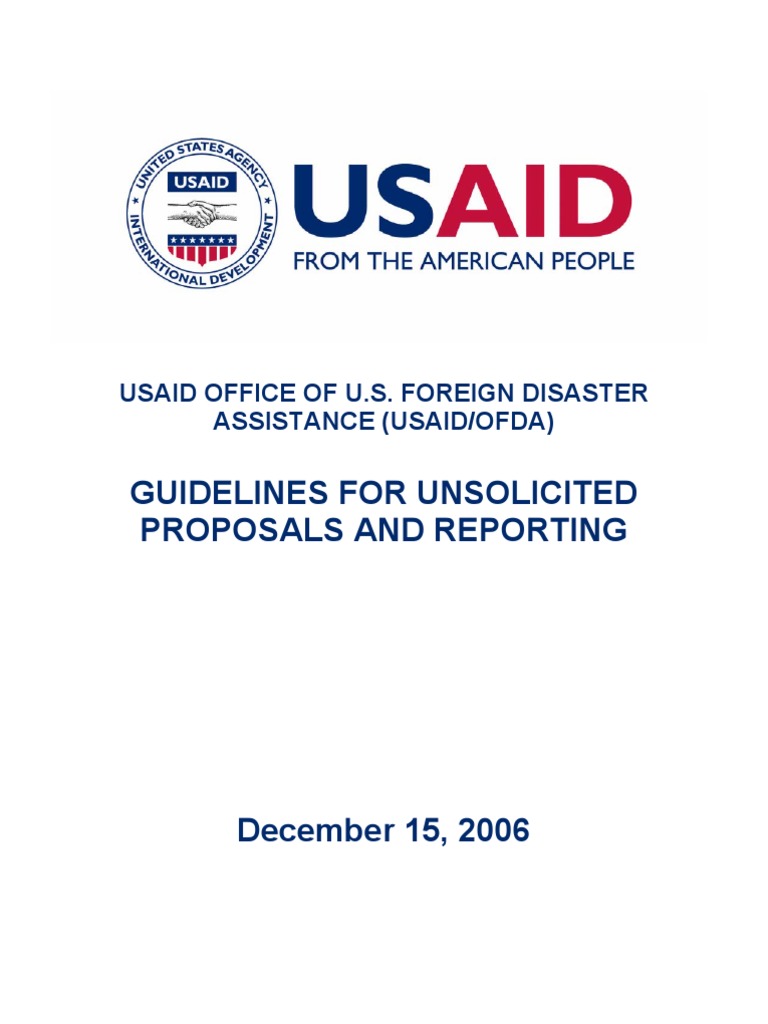 USAID/OFDA Unsolicited Proposal Guidelines | PDF | United States Agency ...