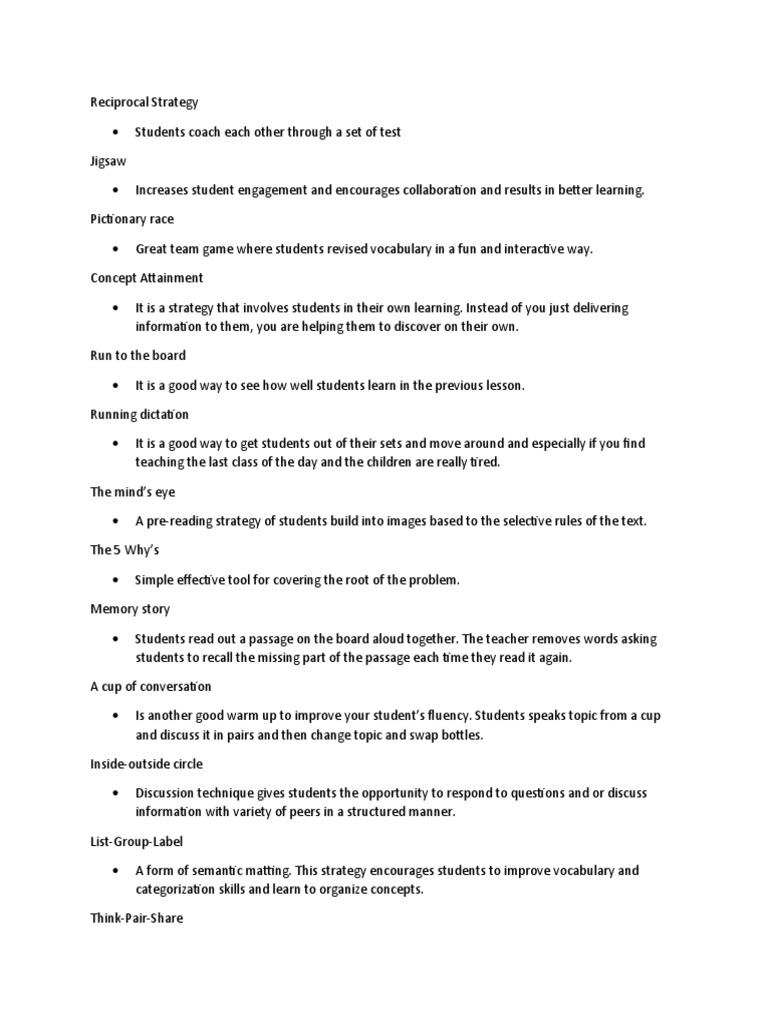 Effective Reciprocal Teaching Strategies | PDF | Cognition | Learning
