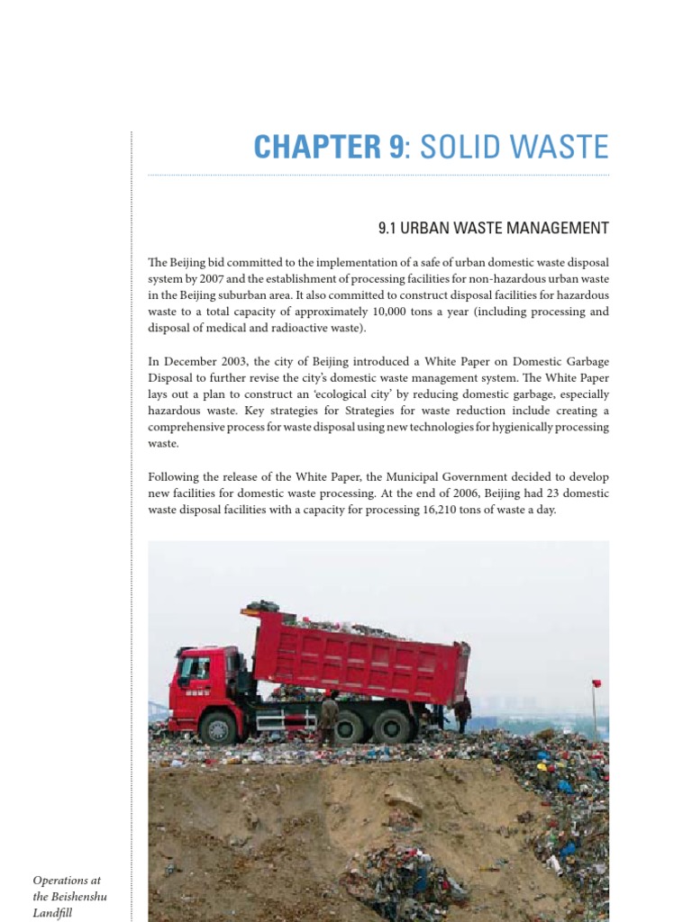 Chapter 9: Solid Waste | PDF | Municipal Solid Waste | Incineration
