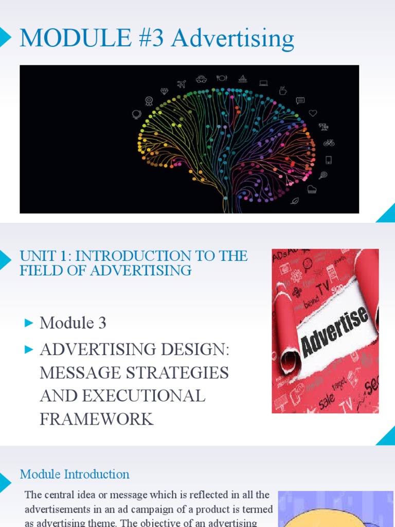 Module 3 MM6 Advertising Design Message Strategies and Executional ...