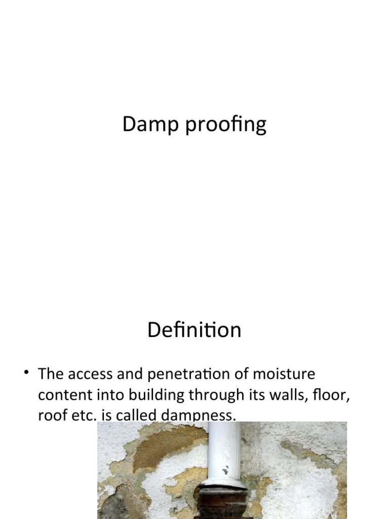 Damp Proofing Methods and Effects | PDF