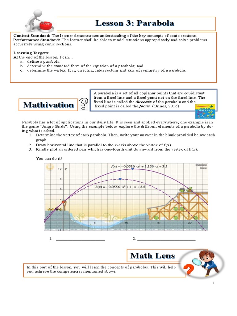 1st Quarter-Parabola | PDF | Geometry | Mathematics