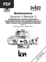 Variation Grade 9 | PDF | Mathematical Concepts | Equations