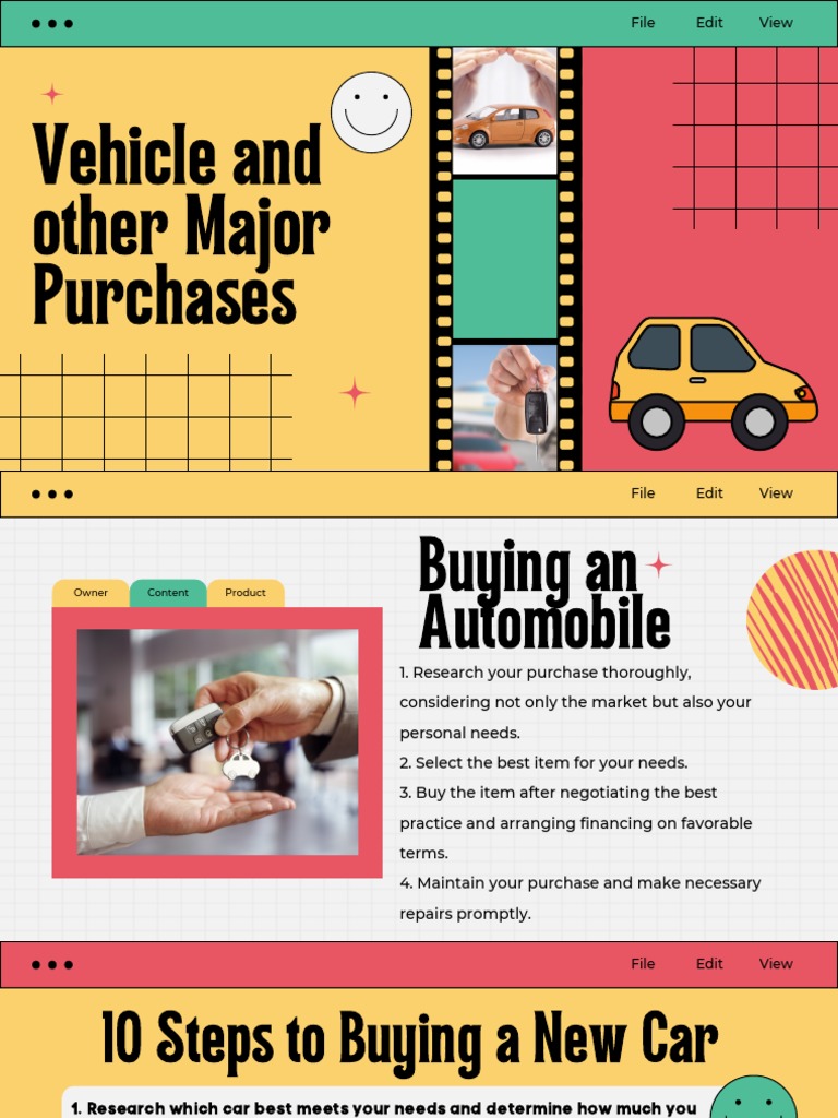 Vehicle and Other Major Purchases: File Edit View | PDF | Car | Hybrid ...