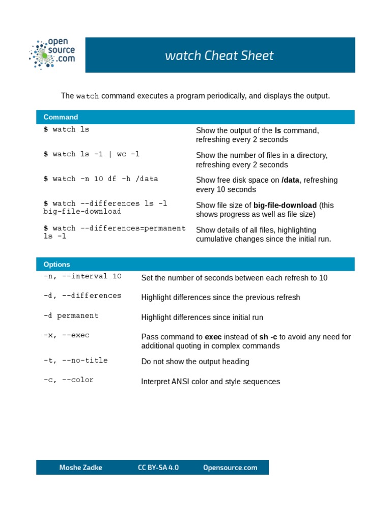 Linux Watch Command Examples | PDF
