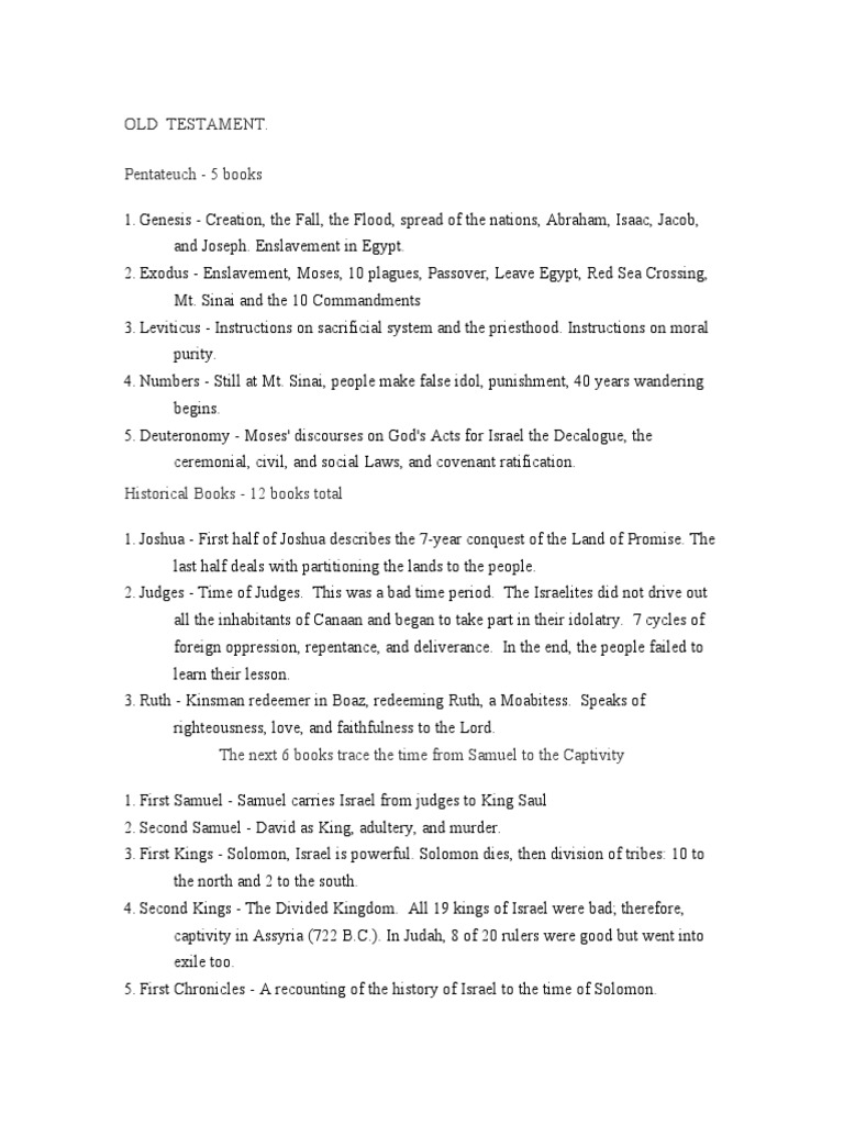 Old Testament. Pentateuch - 5 Books | PDF | Paul The Apostle | Jesus