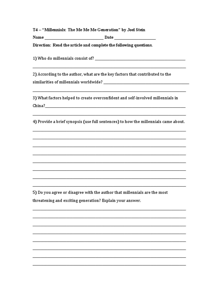Millennials: A Generation Explored | PDF | Psychological Concepts ...