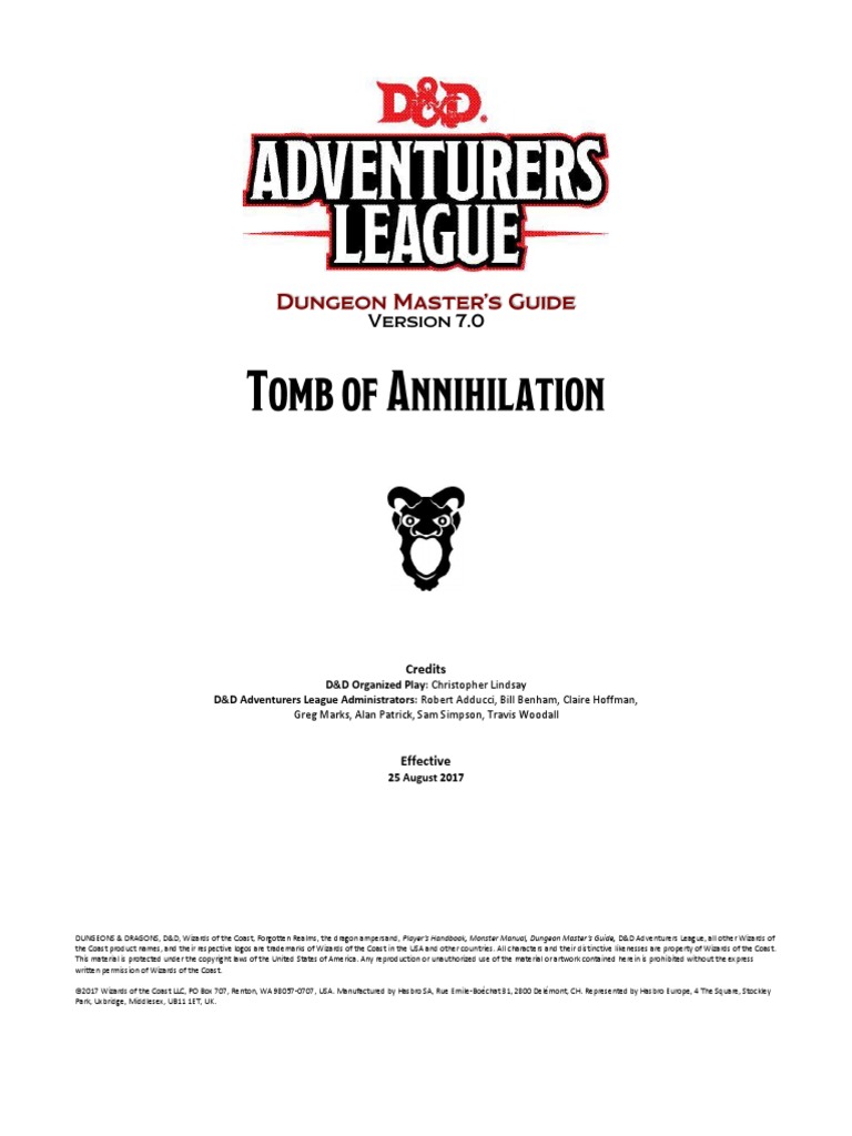 ToA - Dungeon Master's Guide v7.0 | PDF | Dungeons & Dragons | D20 System
