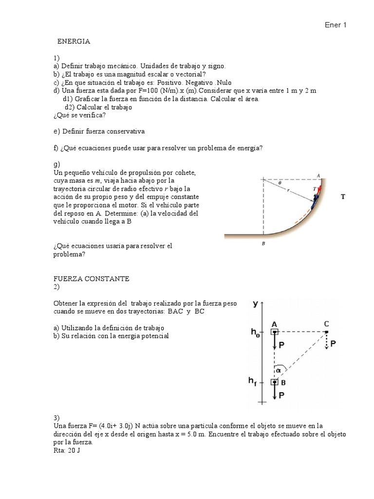 Energía mecánica: trabajo, fuerza y movimiento | PDF | Fricción | Fuerza