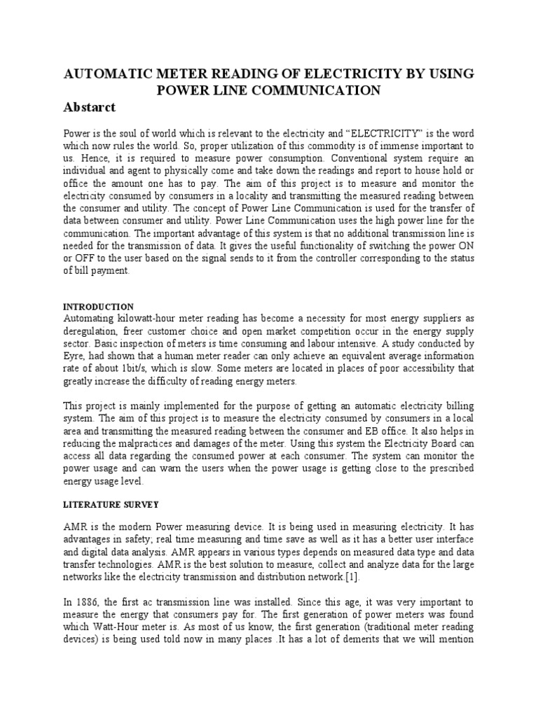 AUTOMATIC METER READING of Electricity by Using PLC (Repaired) | PDF ...