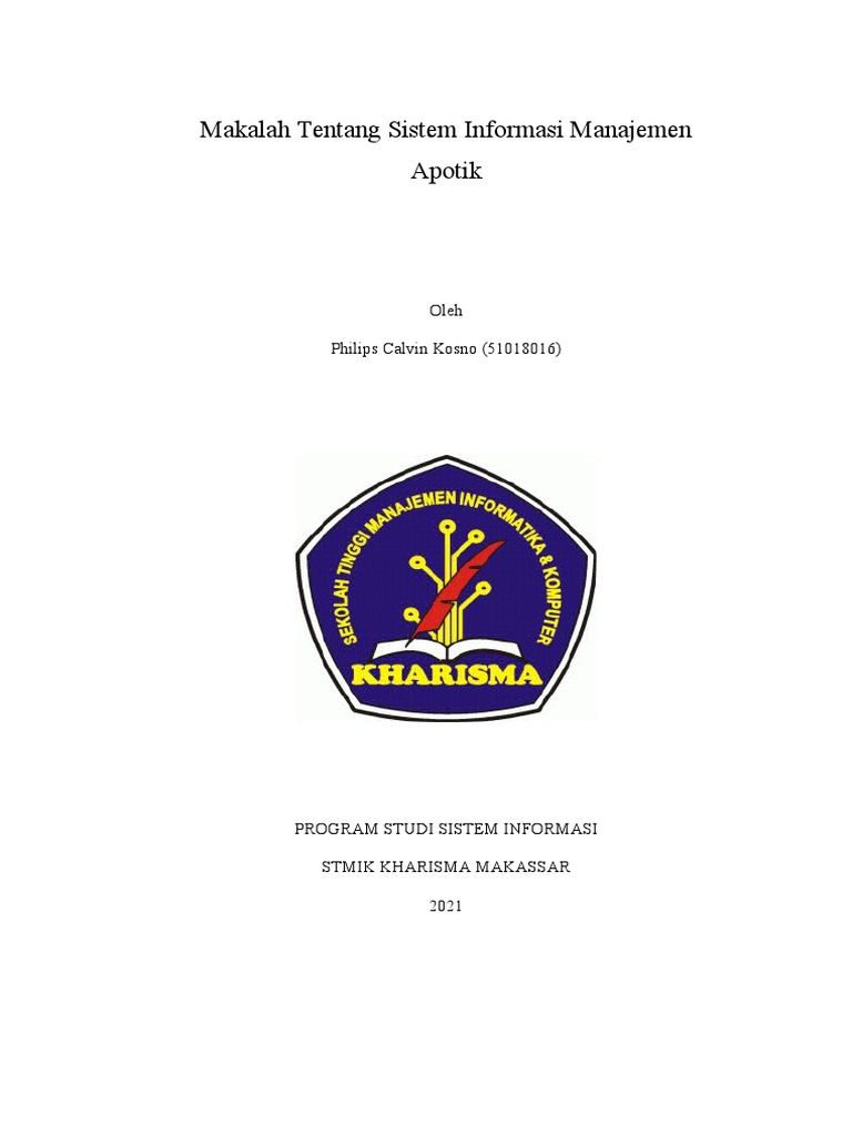 Makalah Tentang Sistem Informasi Manajemen Apotik | PDF Makalah Tentang Sistem Informasi Manajemen Apotik | PDF