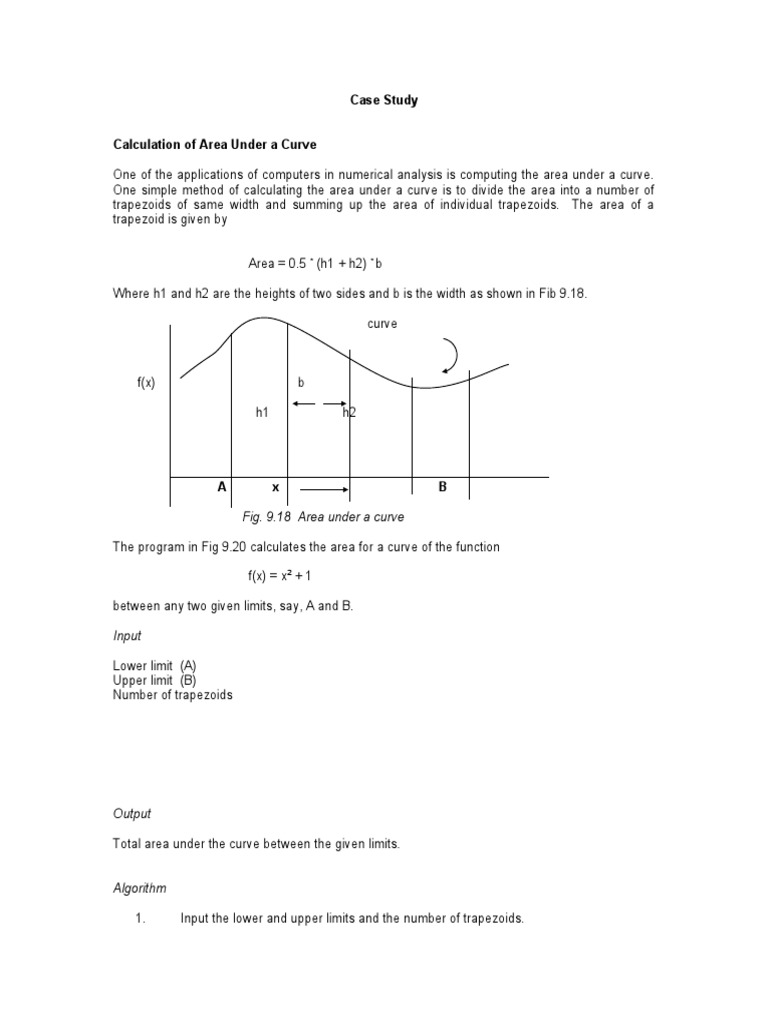 Case Study: Fig. 9.18 Area Under A Curve | PDF | Integral | Teaching ...