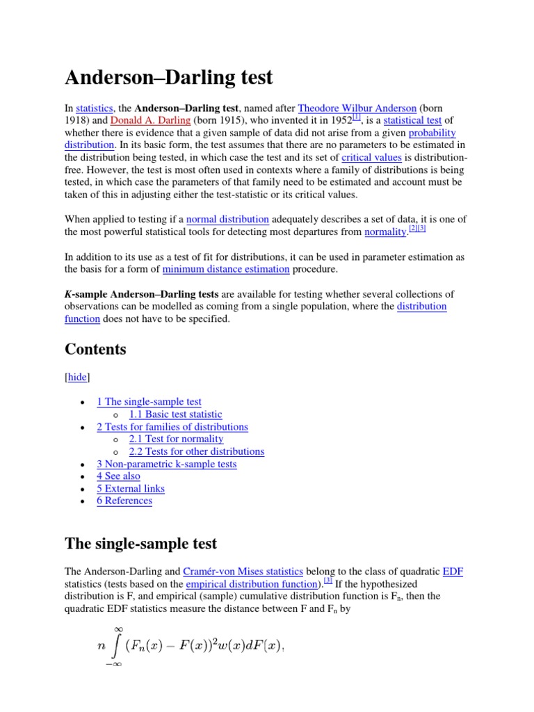 Anderson-Darling Test Guide | PDF | Scientific Theories | Statistical ...