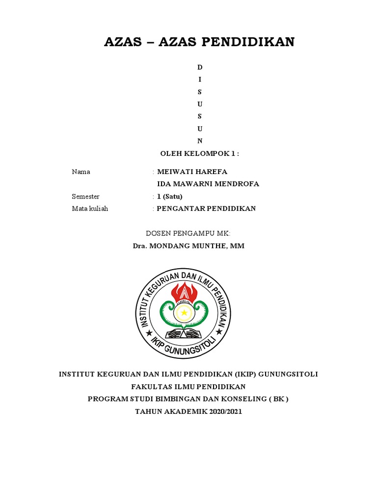 Azas Pendidikan di Indonesia | PDF