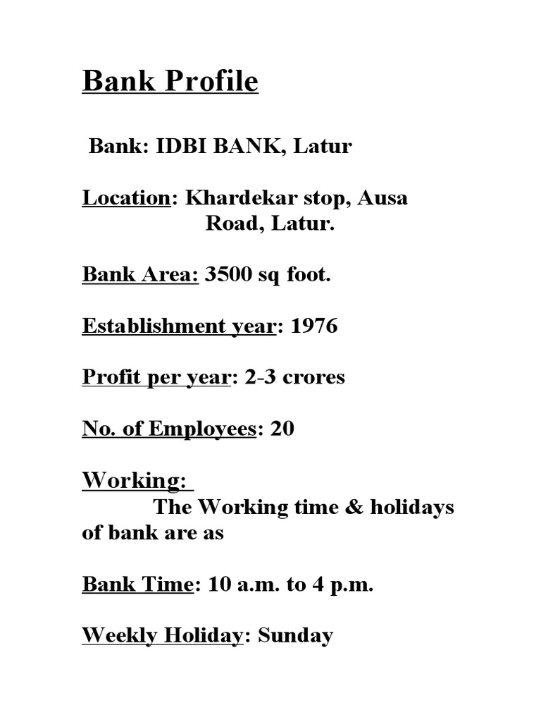 Bank Profile | PDF | Stock Market Index | Banks