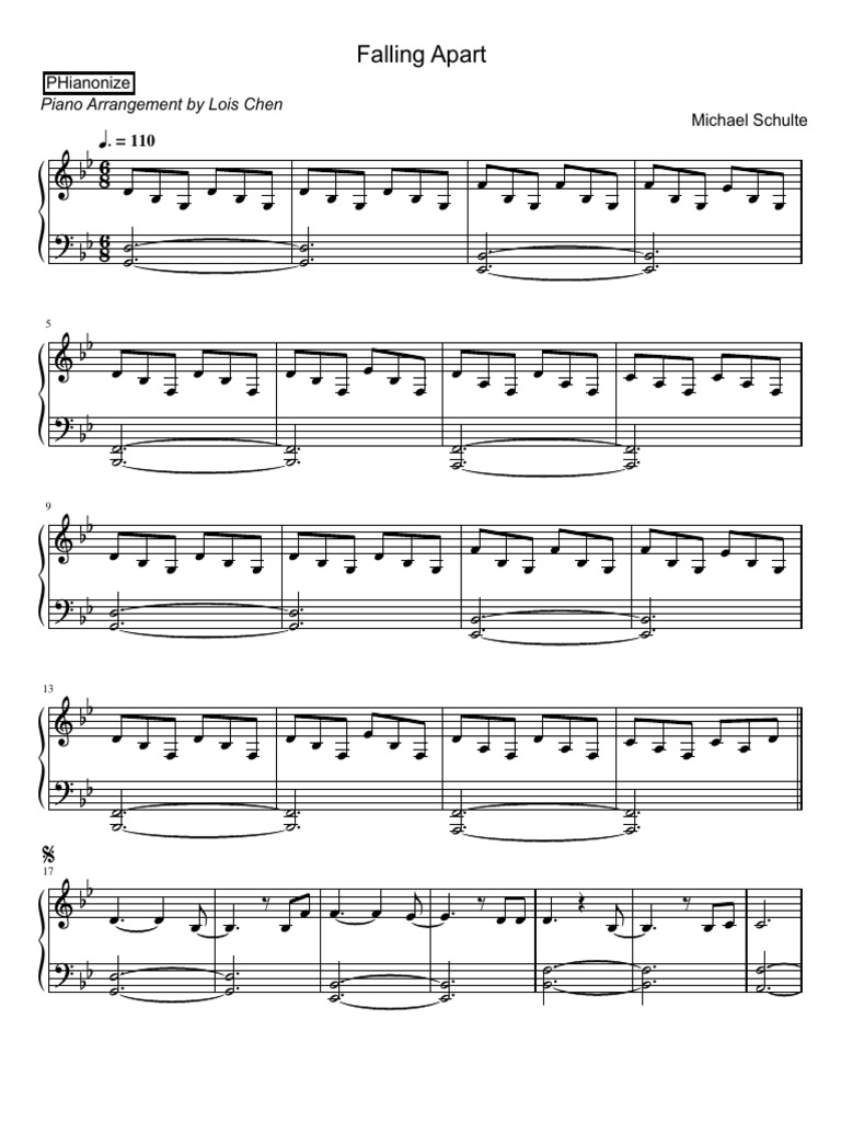Falling Apart Piano Arrangement | PDF