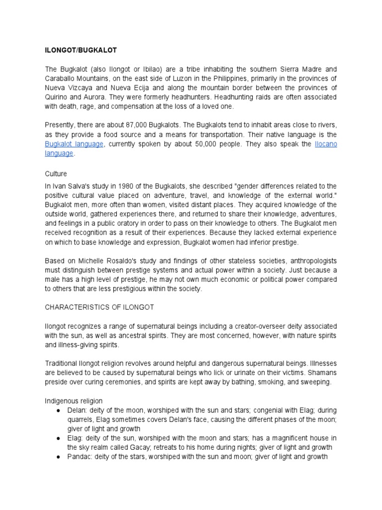Ilongot/Bugkalot: Bugkalot Language Ilocano Language | PDF | Philippines