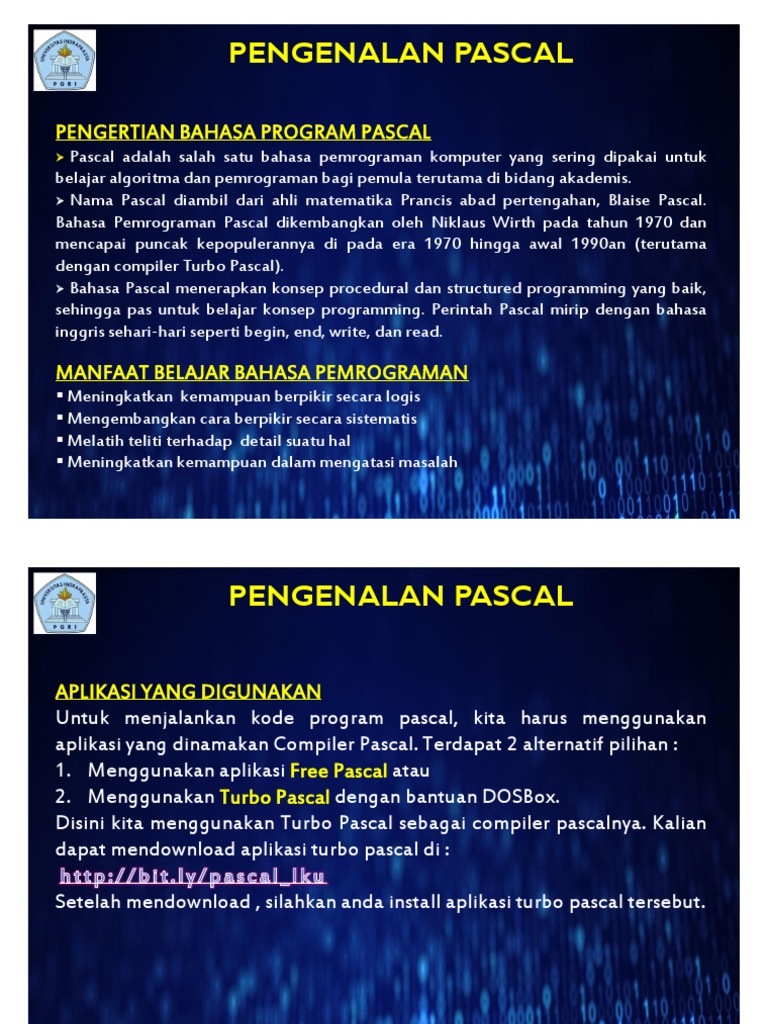 Panduan Dasar Bahasa Pascal | PDF