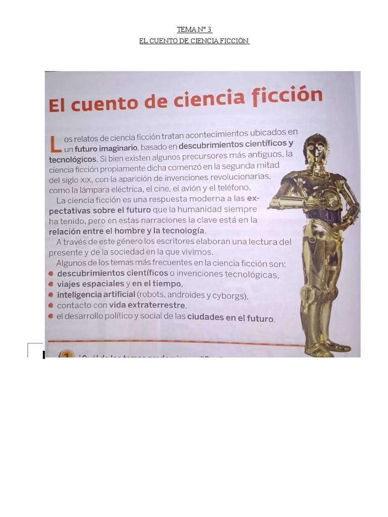 Tema #3 El Cuento de Ciencia Ficción | PDF