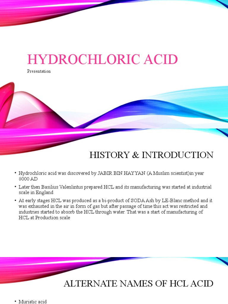 Hydrochloric Acid | PDF | Hydrochloric Acid | Chlorine