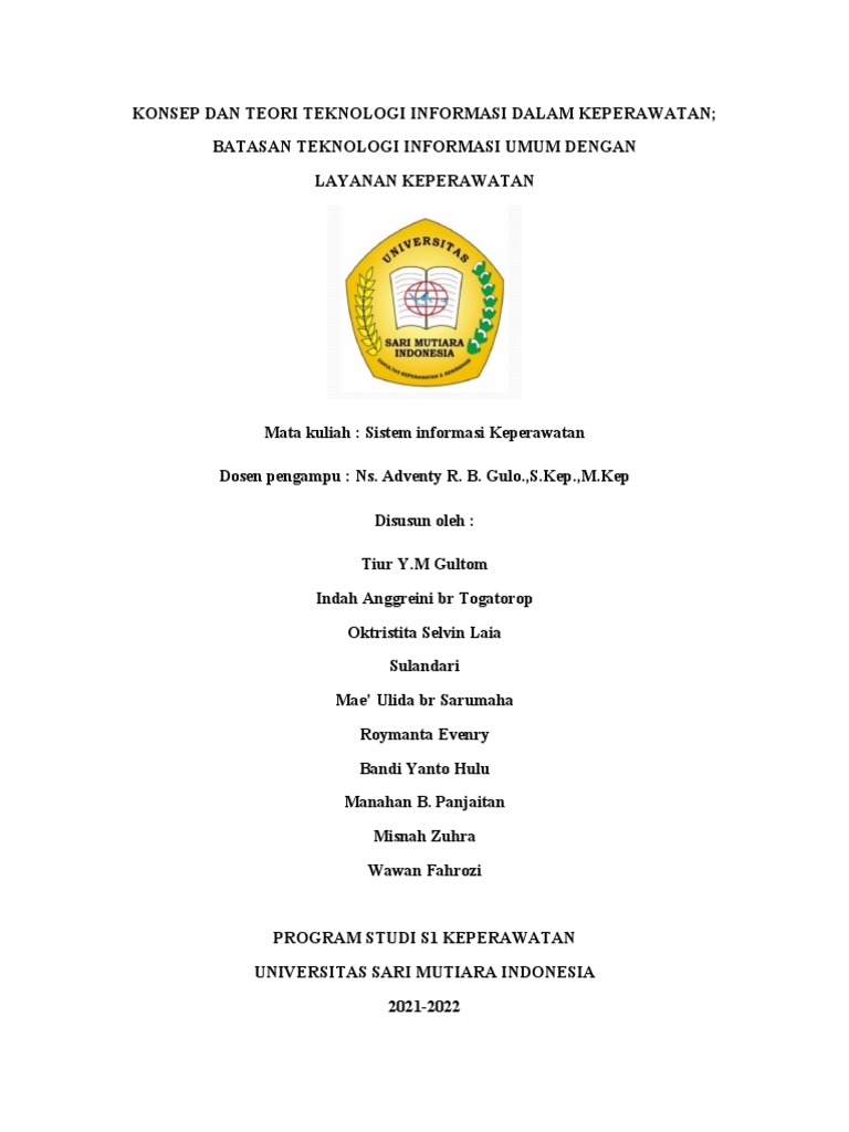 Kel 1 KONSEP DAN TEORI TEKNOLOGI INFORMASI DALAM KEPERAWATAN (SIK) | PDF | Komputer