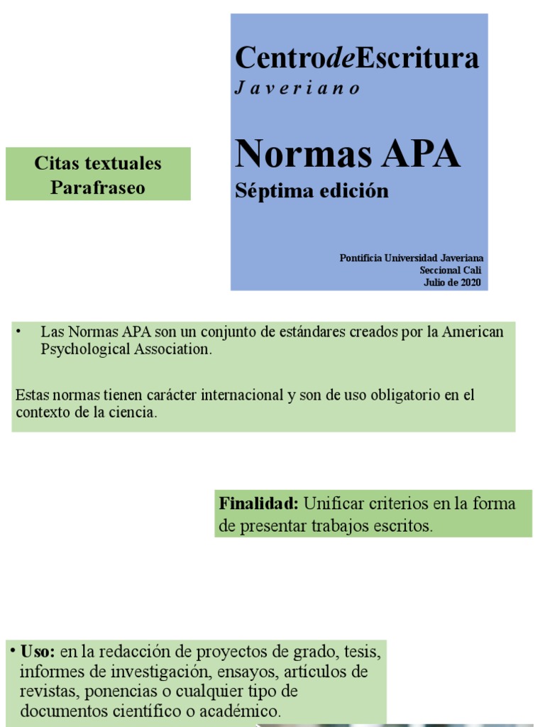 Citas textuales-Parafraseo-APA 7° | PDF