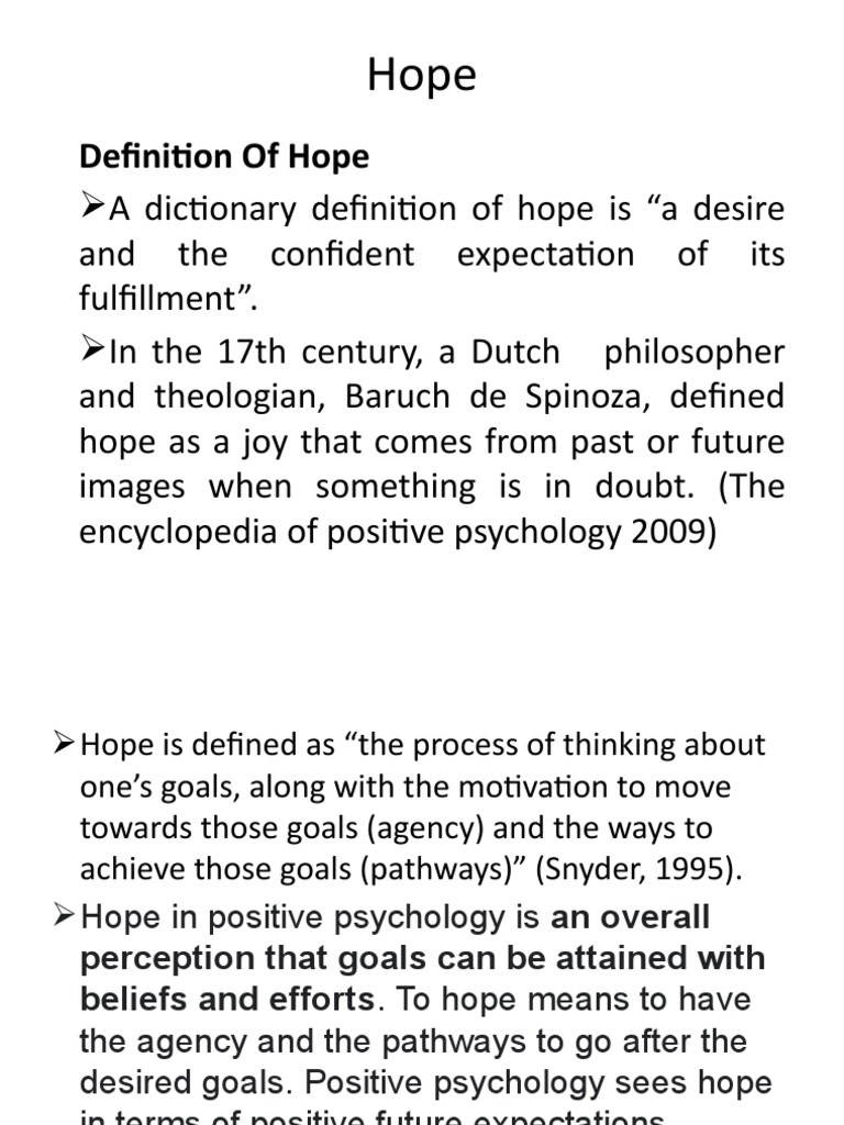 Hope | PDF | Hope | Cognition