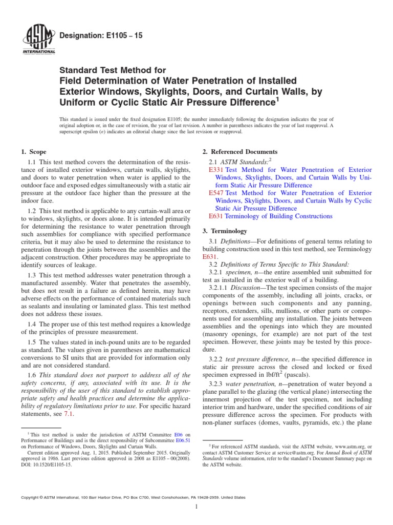 ASTM E1105-15.pdf Versión 1 | PDF | Pressure | Calibration