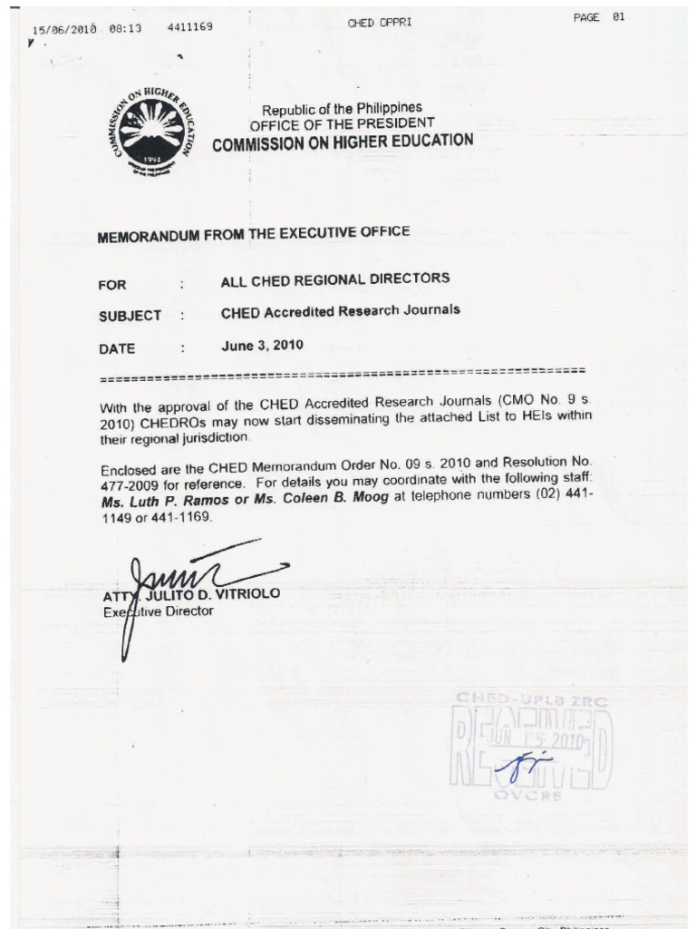 2010 CHED Accredited Research Journals | PDF