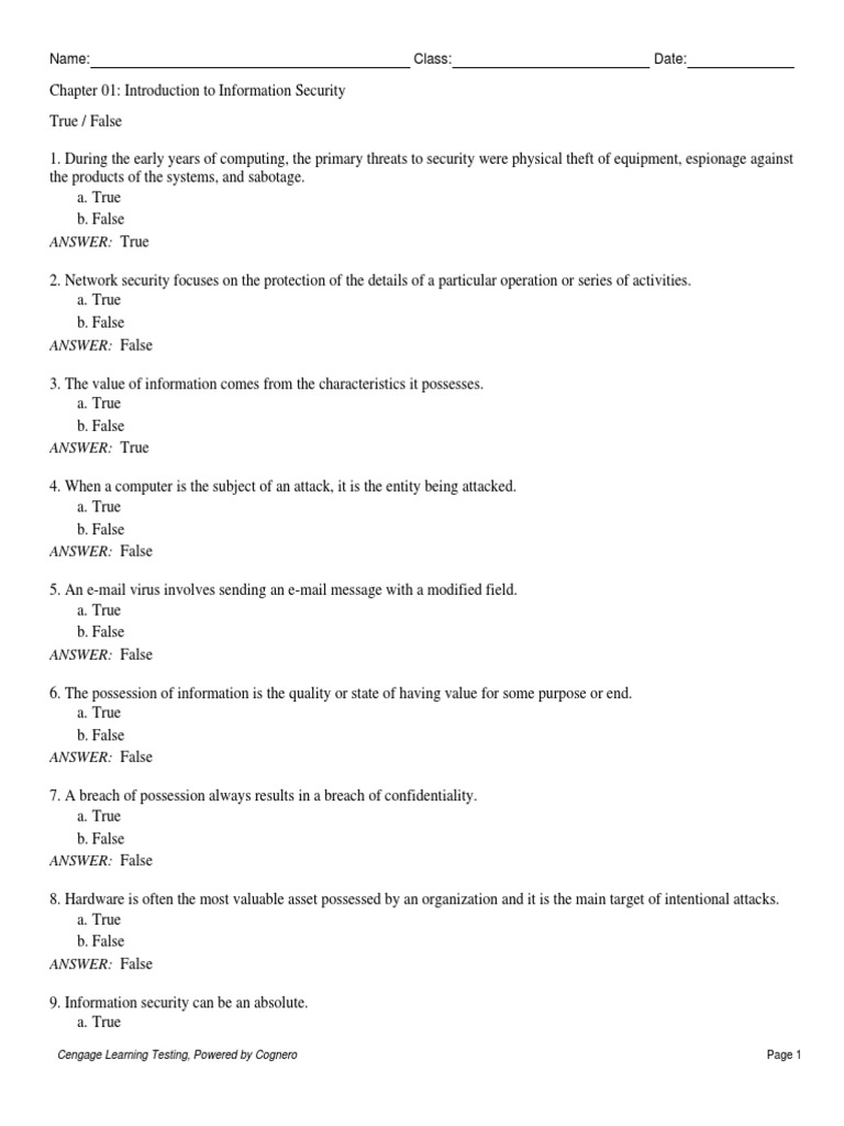 It 417 Chapter 01 Introduction To Information Security Pdf Information Security
