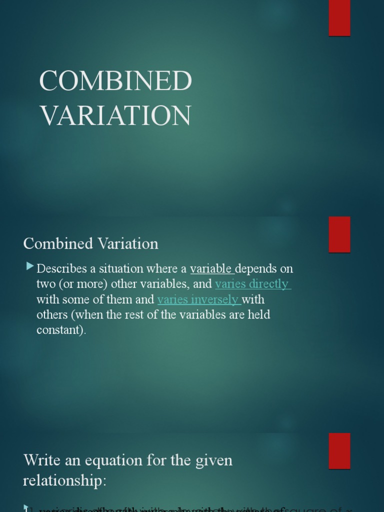 Combined Variation | PDF