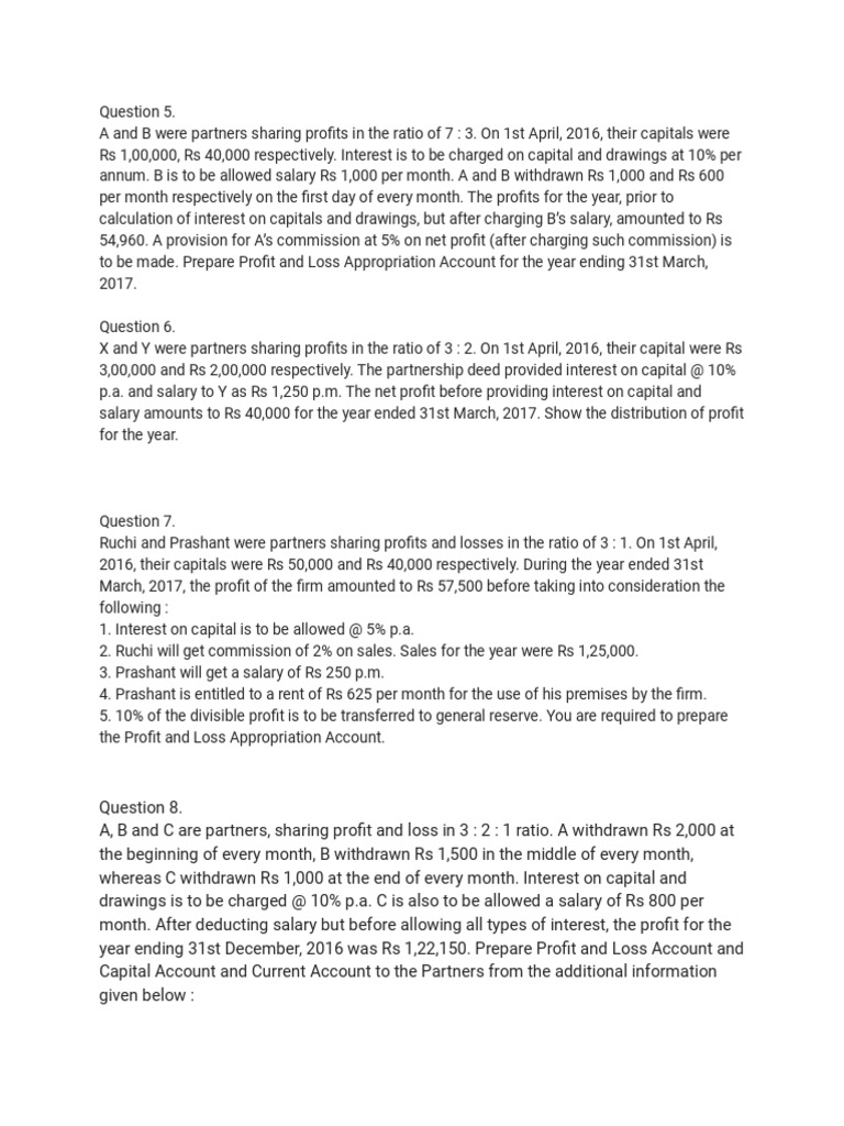 Profit and Loss Appropriation Account Guide | PDF | Interest | Partnership