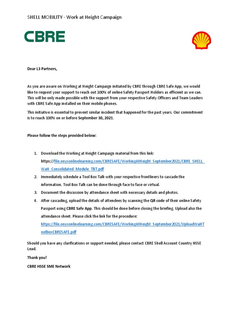 Work at Height Campaign Next Steps | PDF