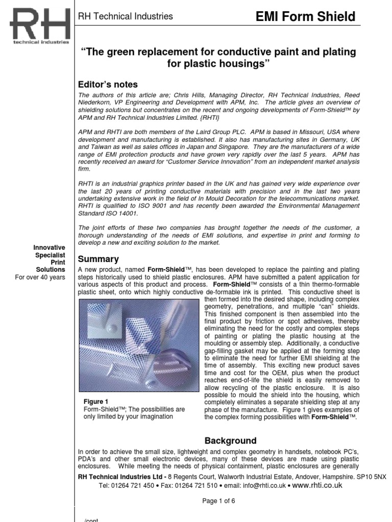 Emi Form Shield | PDF | Printed Circuit Board | Plastic