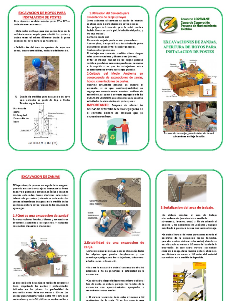 BROCHURE - Apertura de Zanjas, Hoyos, Excavaciones | PDF | Fundación ...