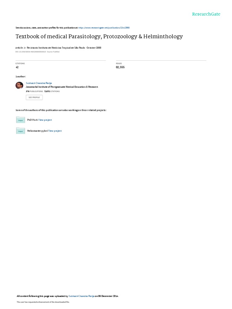 Textbook of Medical Parasitology Protozoology Helm | PDF | Parasitology ...