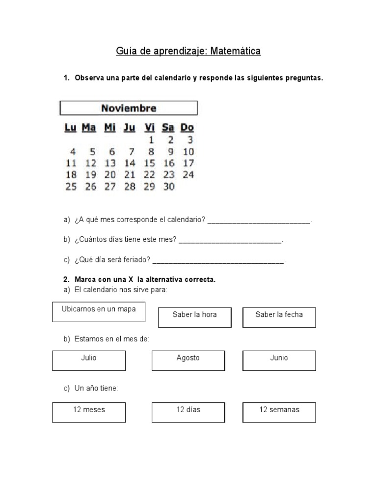 Guia Meses Del Año | PDF