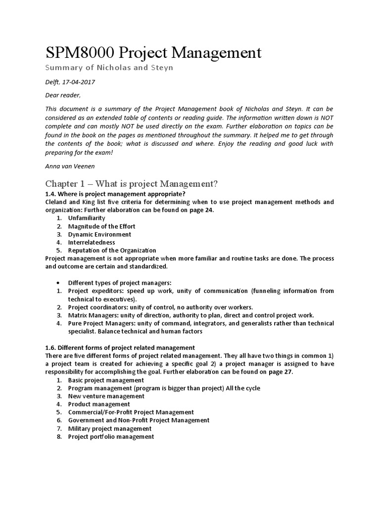 Summary Nicholas - Steyn | PDF | Risk | System