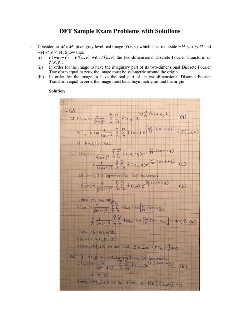 DFT Sample Exam Problems Solutions | PDF | Discrete Fourier Transform ...